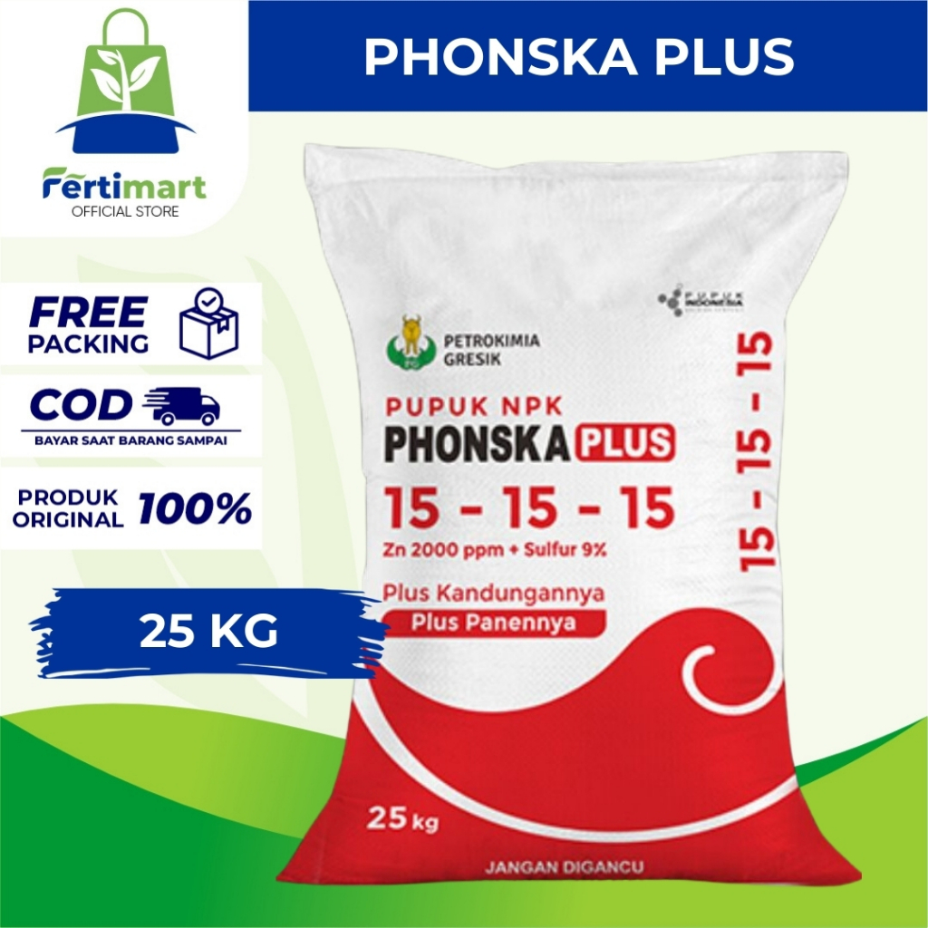 Jual Fertimart - Pupuk NPK Phonska Plus 15-15-15 25 Kg Sulfur Zinc ...
