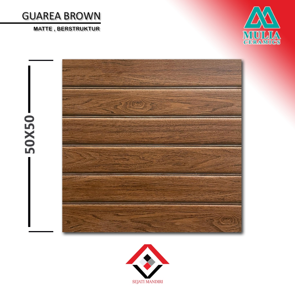 Jual keramik 50x50 - motif kayu matt - mulia guarea brown | Shopee ...