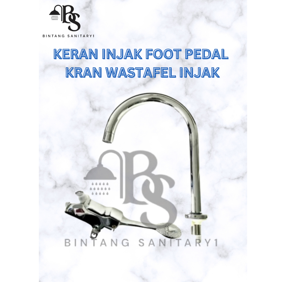 Jual KRAN INJAK STAINLESS STEEL KRAN WASTAFEL DENGAN PEDAL INJAKAN KAKI ...