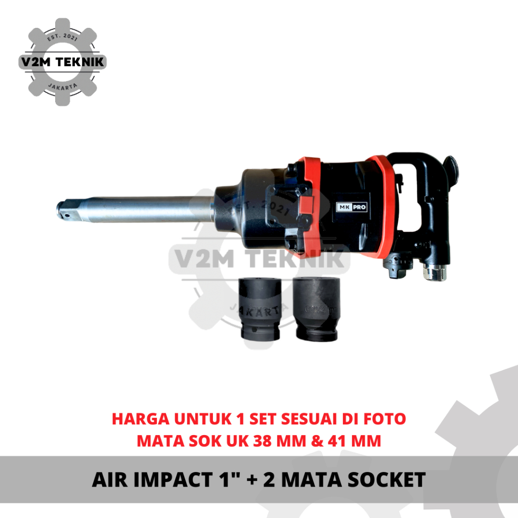 Jual Air Impact Wrench 1 Inch + 2 Mata / Alat Pembuka Ban Angin + 2 ...
