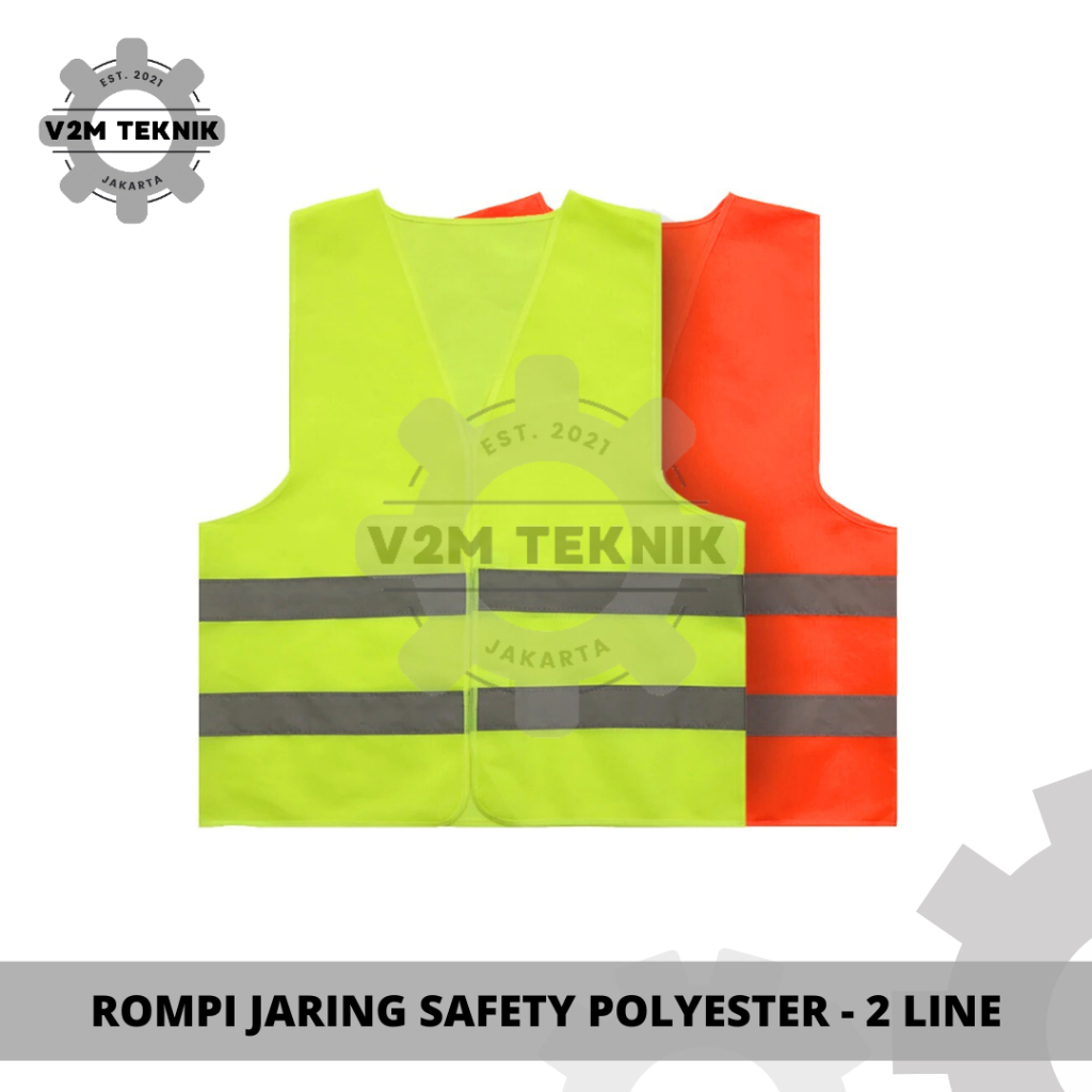 Jual Rompi Jaring Safety Vest List Garis 2 LINE / Rompi Safety Proyek ...