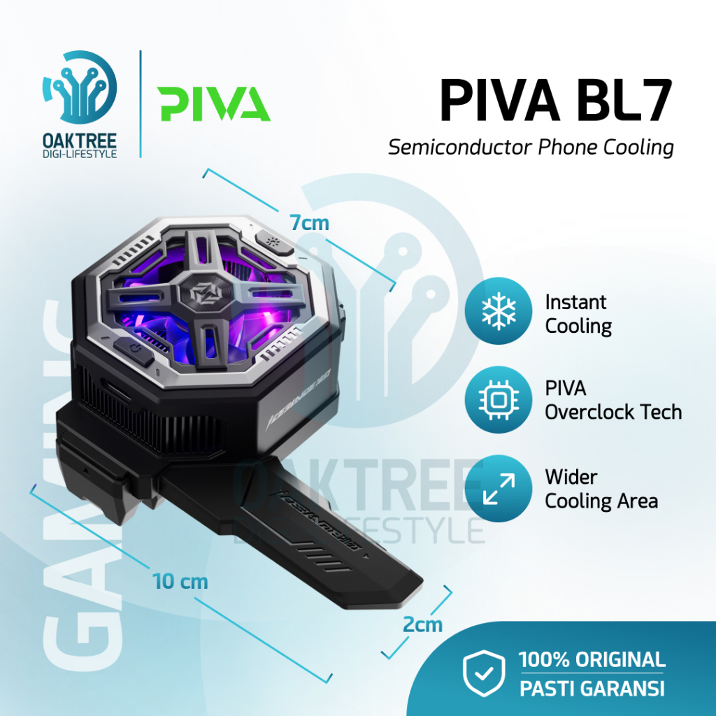 Jual Oaktree Funcooler PIVA BL7 Fan Cooler Radiator Pendingin HP Cooling Fan Gaming | Shopee ...