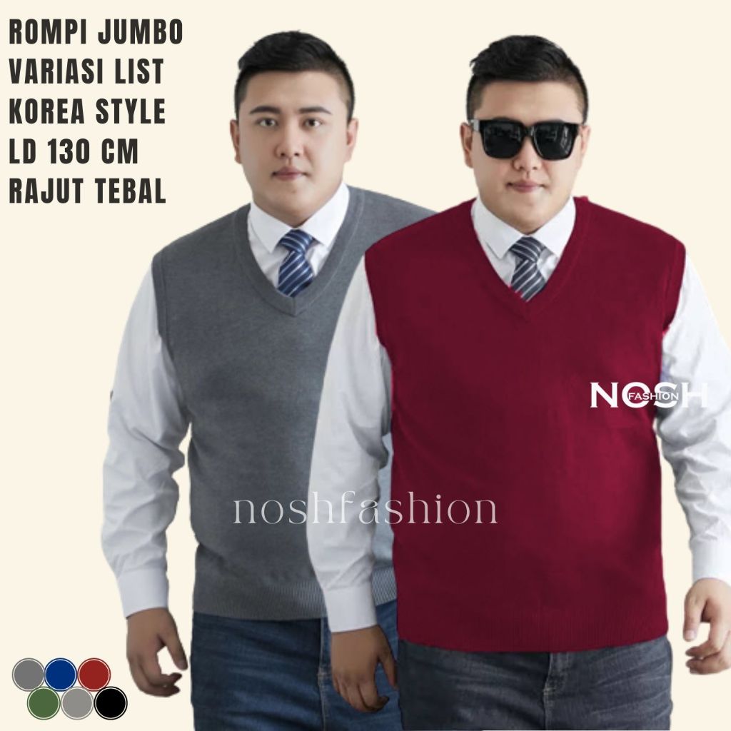Jual Knit Vest Rajut Jumbo Pria 2XL 3XL XXL XXXL/ Rompi Rajut Big Size ...