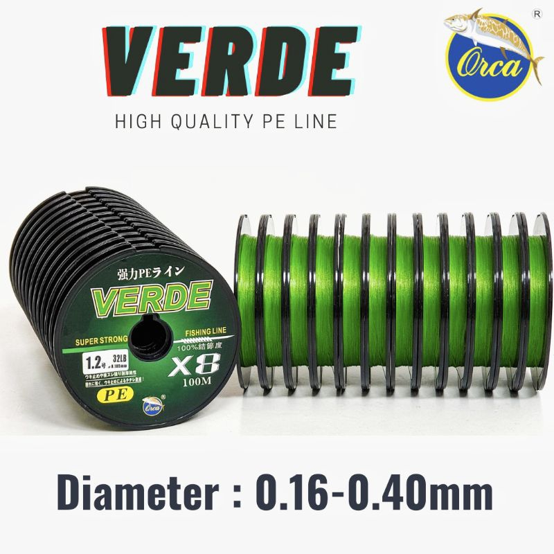 Jual SENAR PE ORCA VERDE X8 SUPER STRONG 100 M CONNECTING | Shopee ...