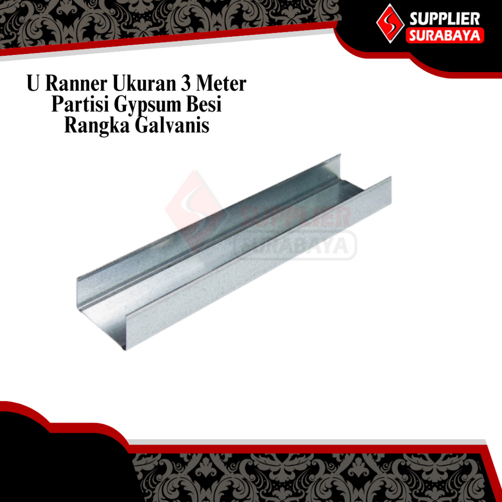 Jual U Runner Ranner Ukuran 3 Meter Partisi Gypsum Besi Rangka Galvanis ...