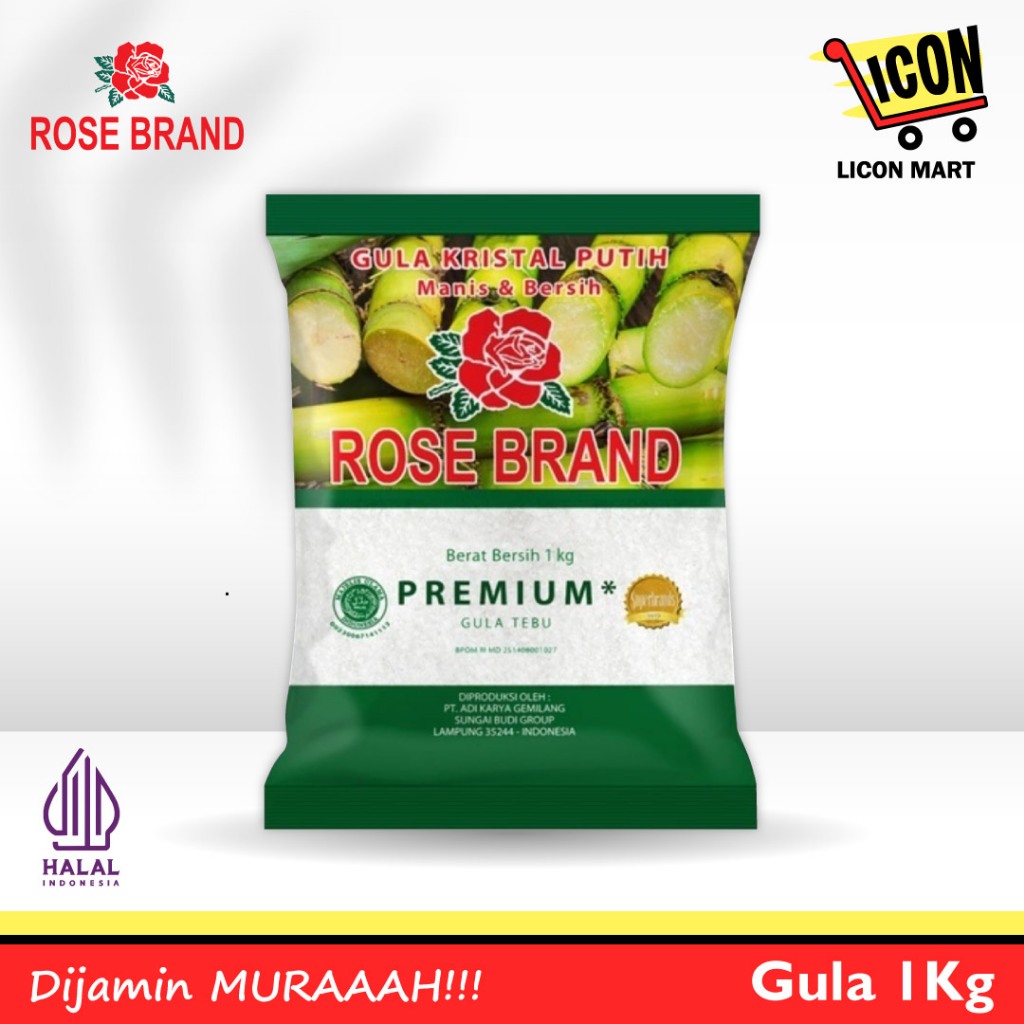 Jual [1 KG GULA ROSE BRAND] GULA PASIR PREMIUM | Shopee Indonesia