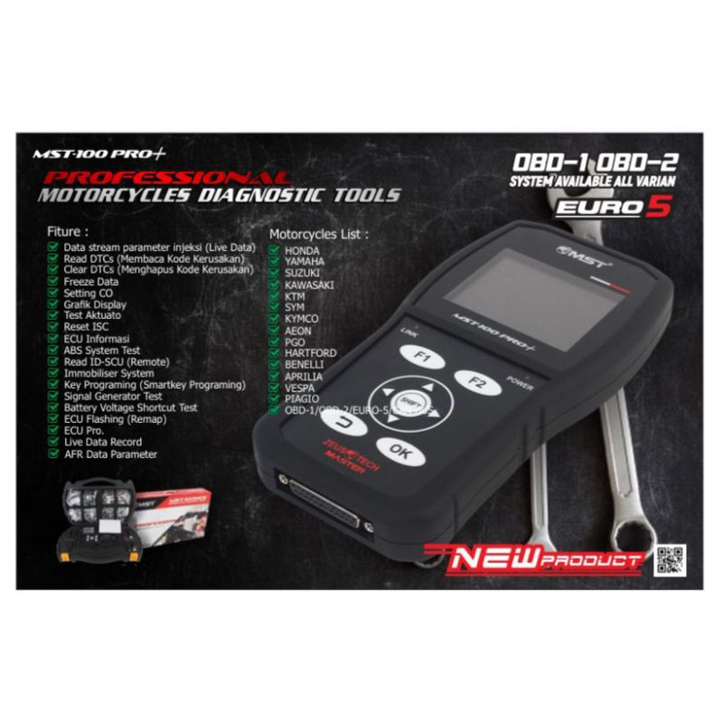 Jual SCANNER MOTOR INJEKSI UNIVERSAL MST 100 PRO + | Shopee Indonesia