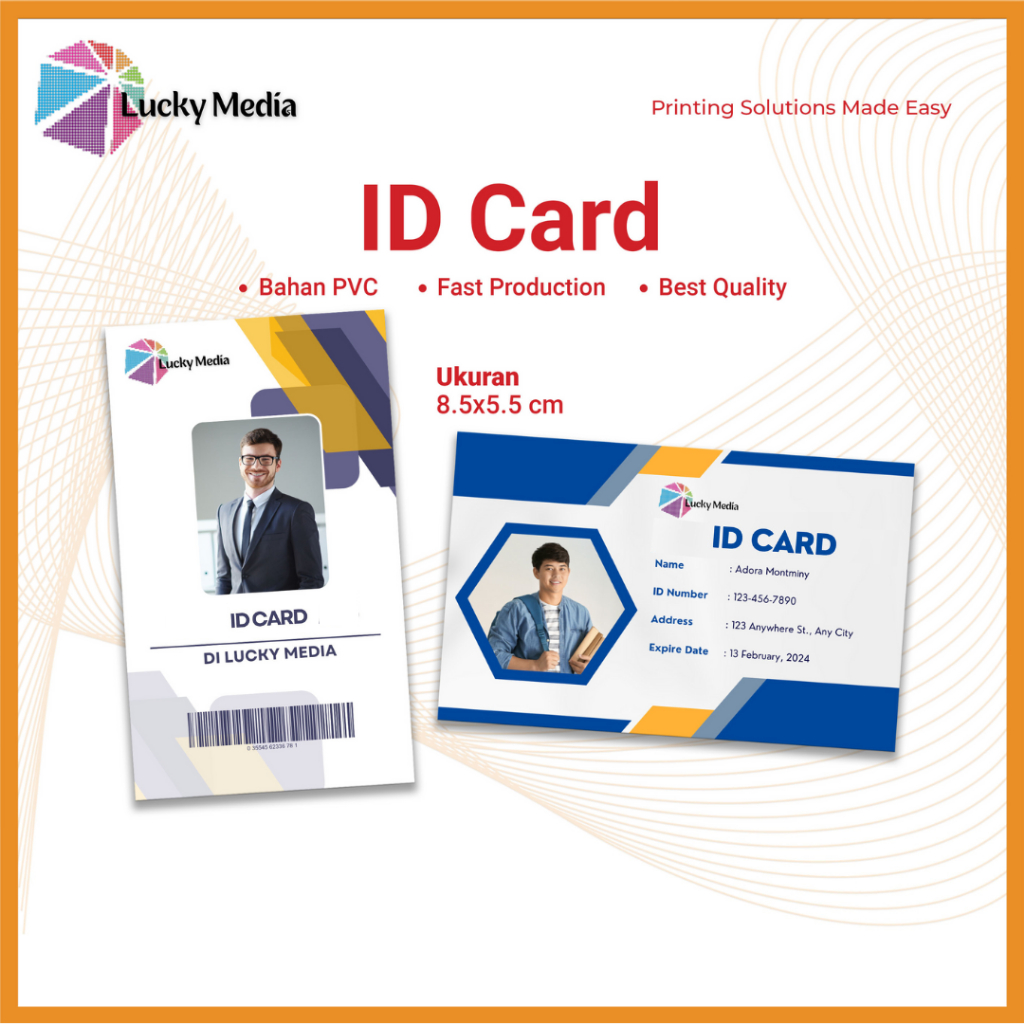 Jual ID Card Karyawan 2 Sisi PVC Awet Member Card Anggota Kartu Nama ...