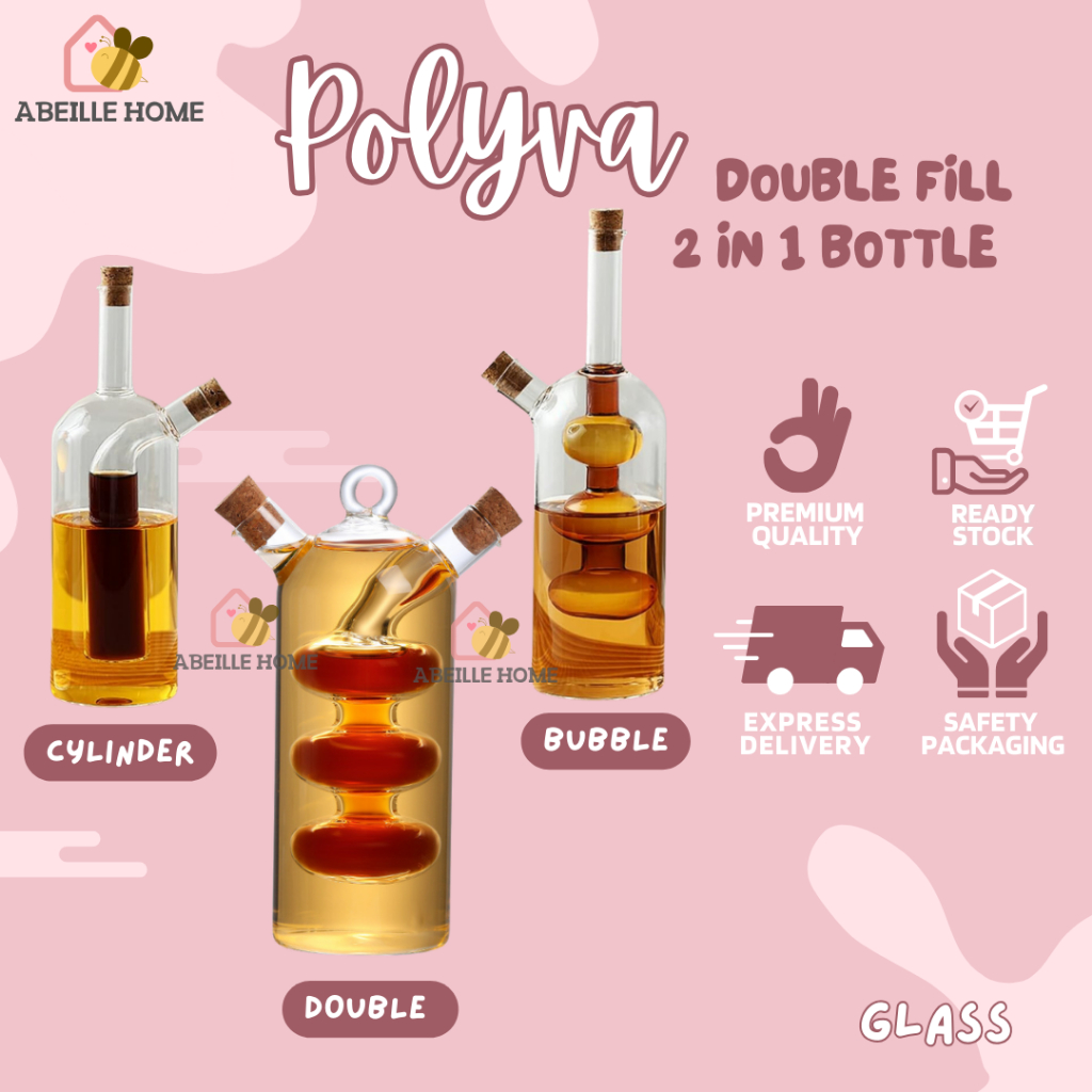 Jual Botol Kaca Unik Double Layer Serbaguna Isi Ganda 2in1 POLYVA ...