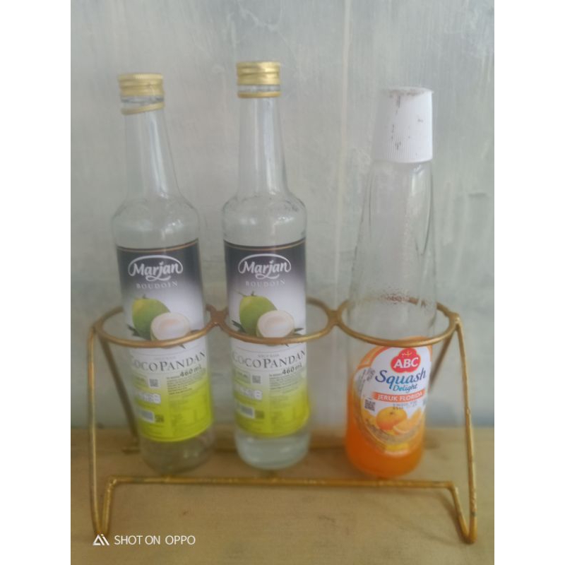 Jual tempat penyimpanan botol sirup tiga lubang//rak penyimpanan botol ...