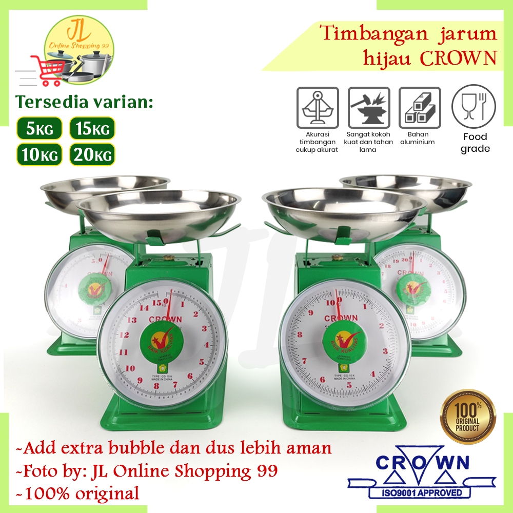 Jual CROWN timbangan jarum 5KG/10KG/15KG/20KG / timbangan serbaguna | Shopee Indonesia
