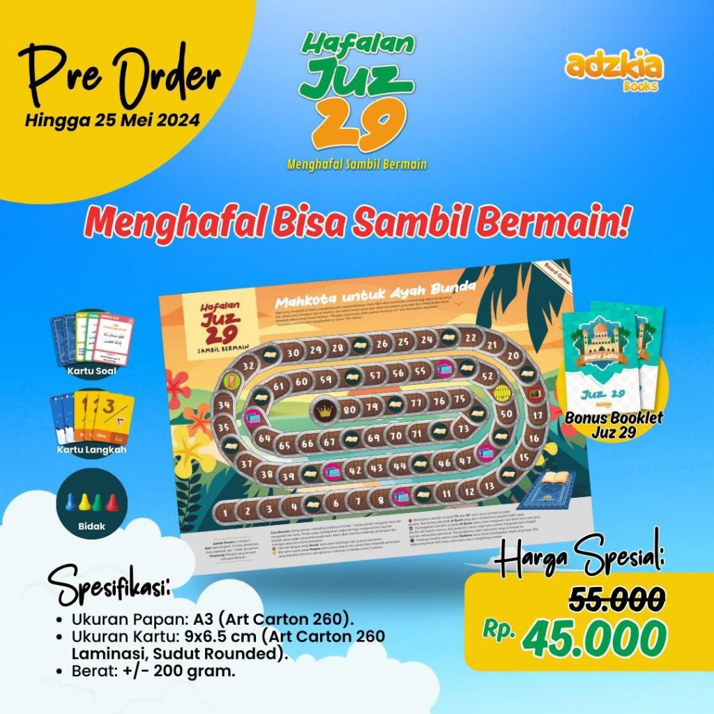 Jual Board Game Langkah Murajaah Juz 29 30 Mainan Anak Edukasi Hafal ...