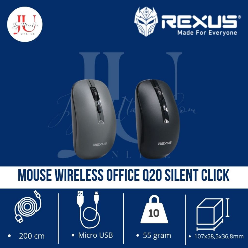 Jual Rexus Mouse Wireless Office Q20 Silent Click Original | Shopee ...