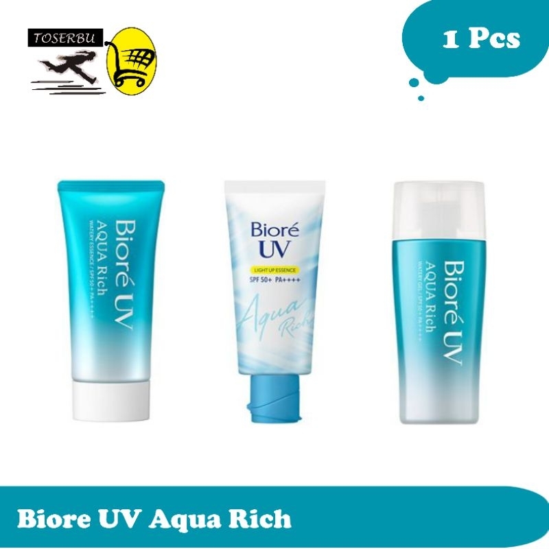 Jual BIORE UV Aqua Rich - Watery Gel Light Up Essence SPF50 1 Pcs ...
