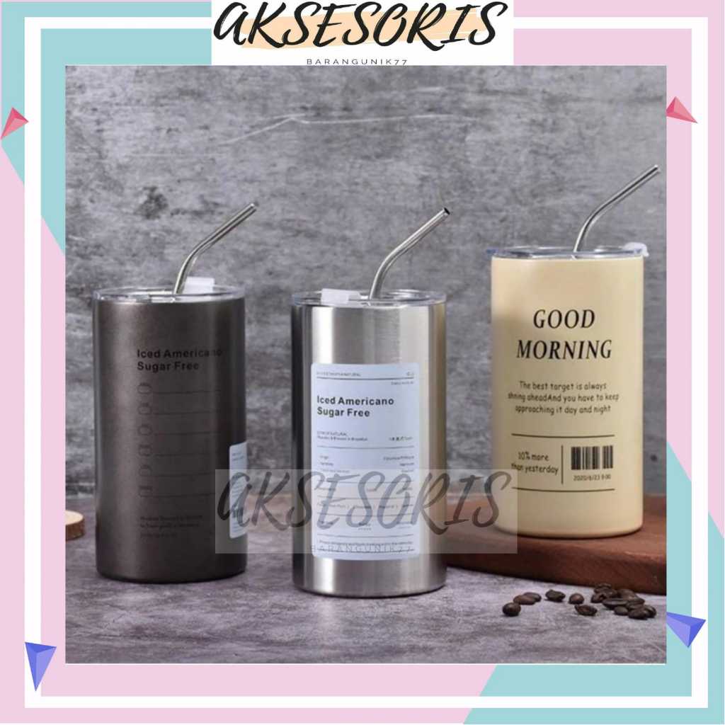 Jual MUG KOPI STAINLESS SEDOTAN / GELAS CANGKIR MINUM TUMBLER KOPI CUP ...