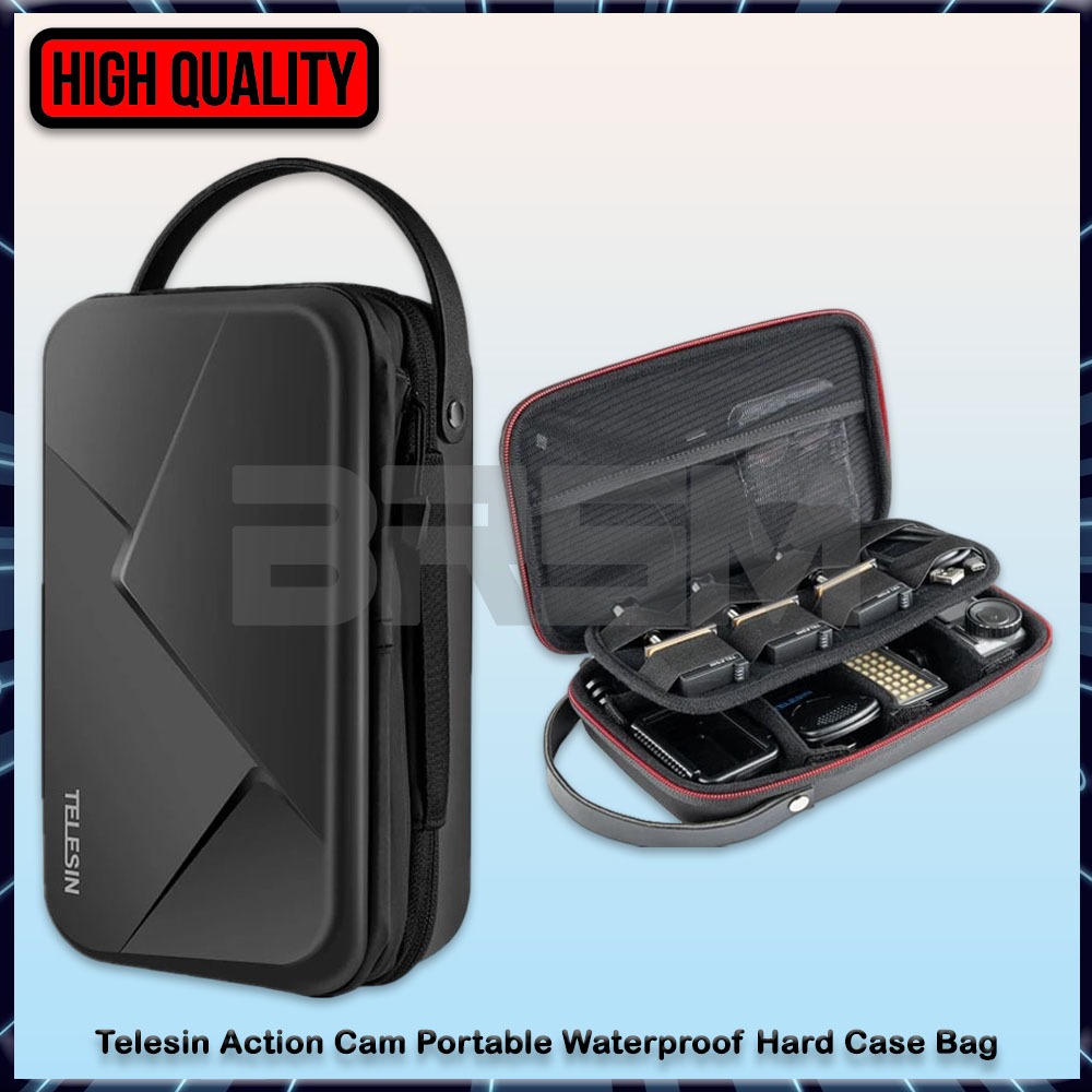 Jual Telesin Tas Action Cam Portable Waterproof Hard Case Bag For Brica ...