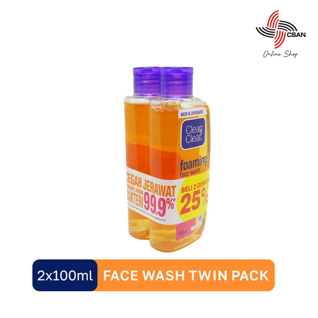 Jual Clean & Clear Foaming Facial Wash 100% Original | Twinpack, 100 ml, & 50 ml | Shopee Indonesia