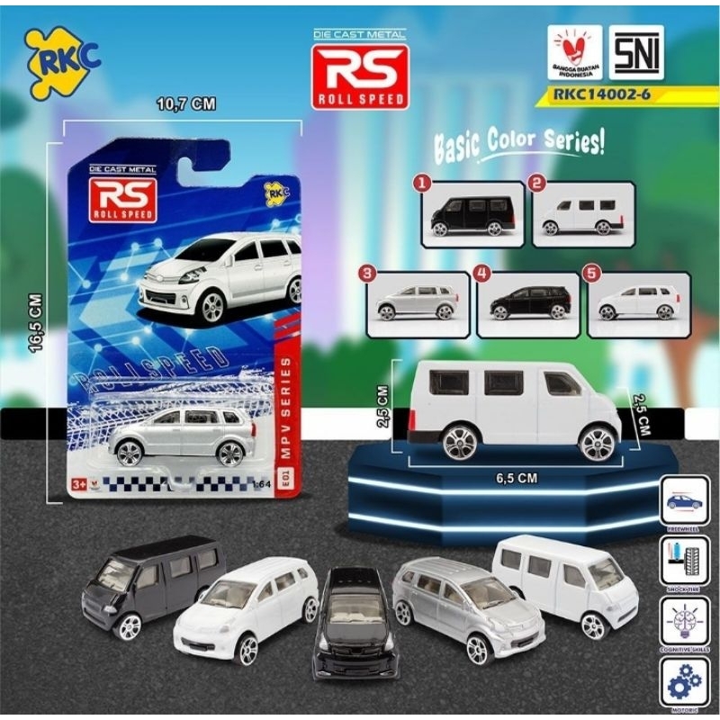 Jual Diecast metal Roll Speed RKC mobil basic colour MPV series | Shopee Indonesia
