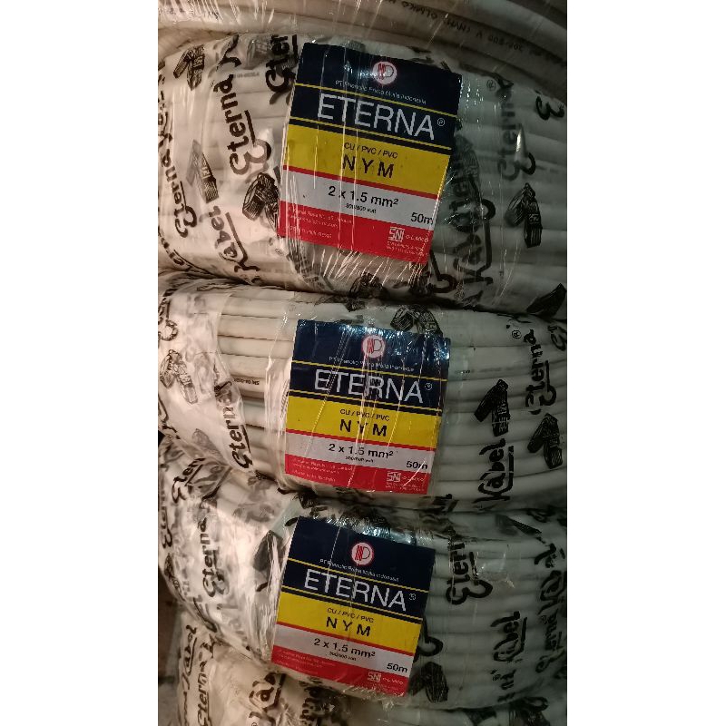 Jual KABEL ETERNA NYM CU/PVC/PVC 2X1,5mm(50m) | Shopee Indonesia