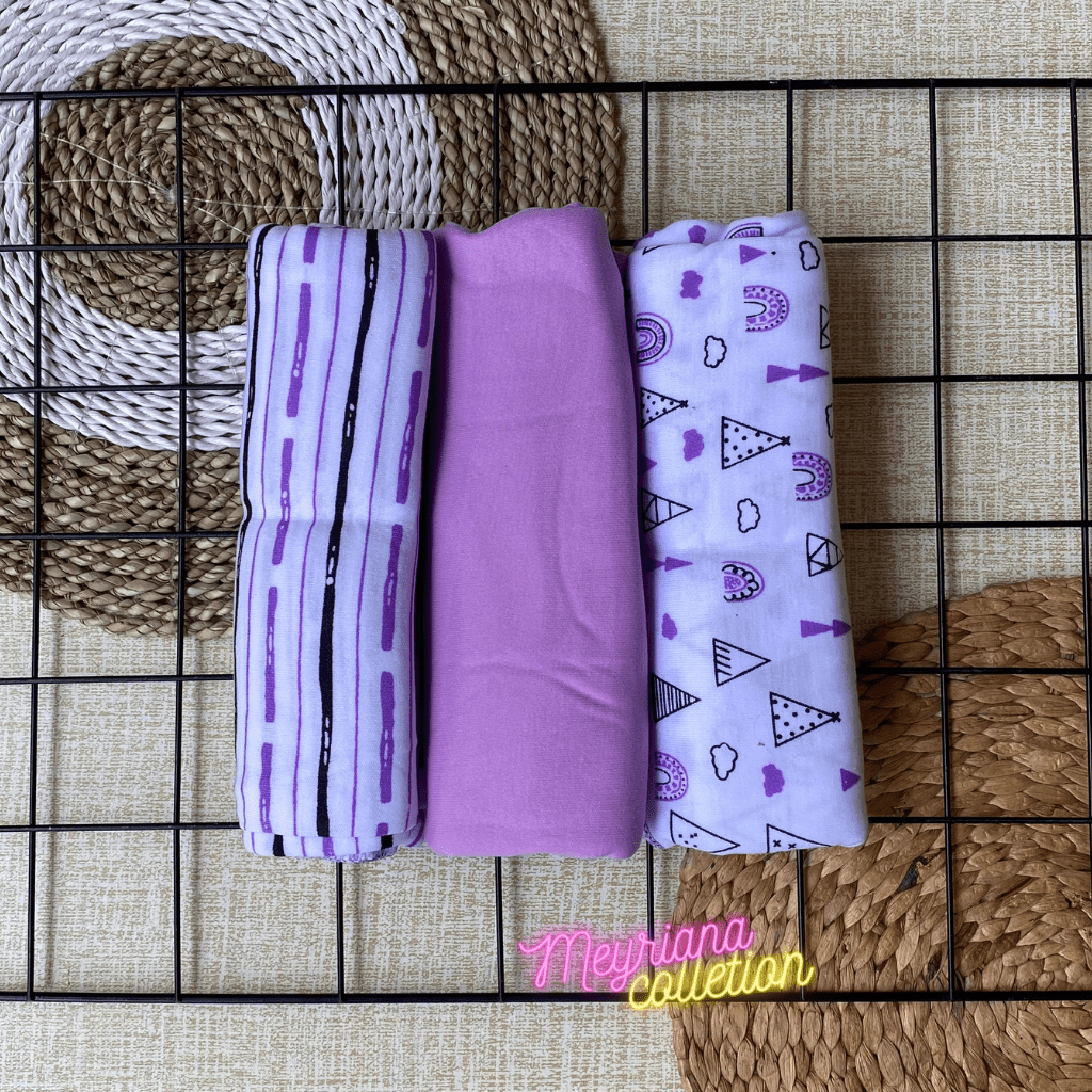 Jual 3 Pcs Kain Bedong Bayi Pernel Bayi Baru Lahir Seri Warna Ungu ...