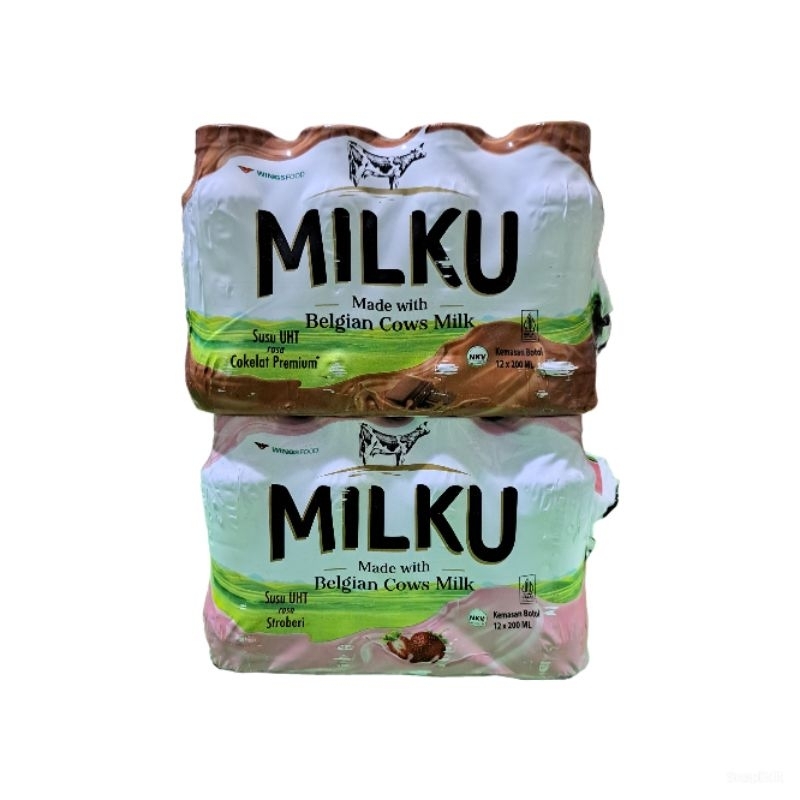 Jual MILKU SUSU UHT PREMIUM 200ML ISI 12 BOTOL | Shopee Indonesia