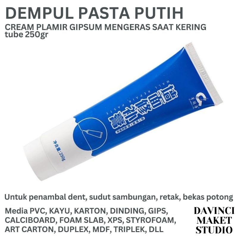 Jual (Tube) Dempul Pasta Plamir Putih 250gr Aspal Diorama Maket - Cream ...