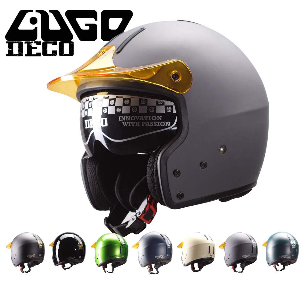 Jual Helm Motor Dewasa Klasik LUGO Deco Polos - Standar SNI, Visor Unik ...