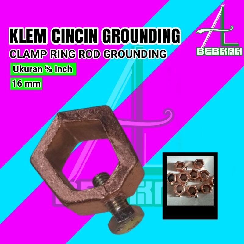Jual Klem Cincin Grounding 5/8 inch 16mm for rod grounding arde anti ...