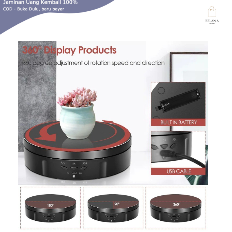 Jual Alas Putar Fotografi Rotating Display Stand Turntable 6 in 1 14 ...