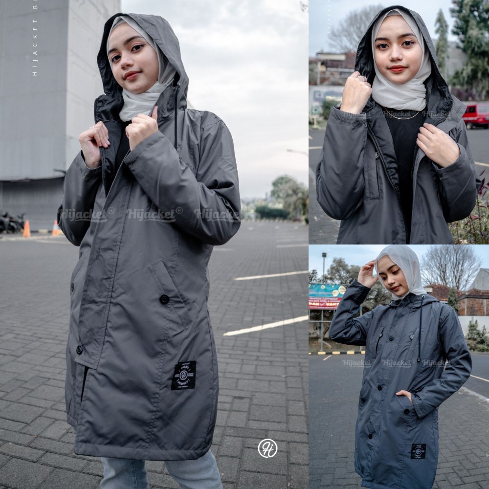 Jual Jaket Jacket Parka Wanita Cewek Perempuan Muslimah Hijaber Long ...