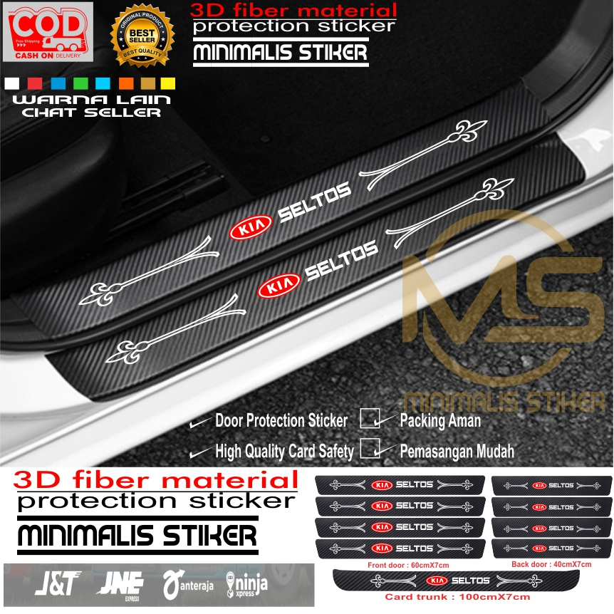 Jual 9pcs Karbon 3D Door Sill Plate Guard KIA Stiker Pelindung Pijakan ...