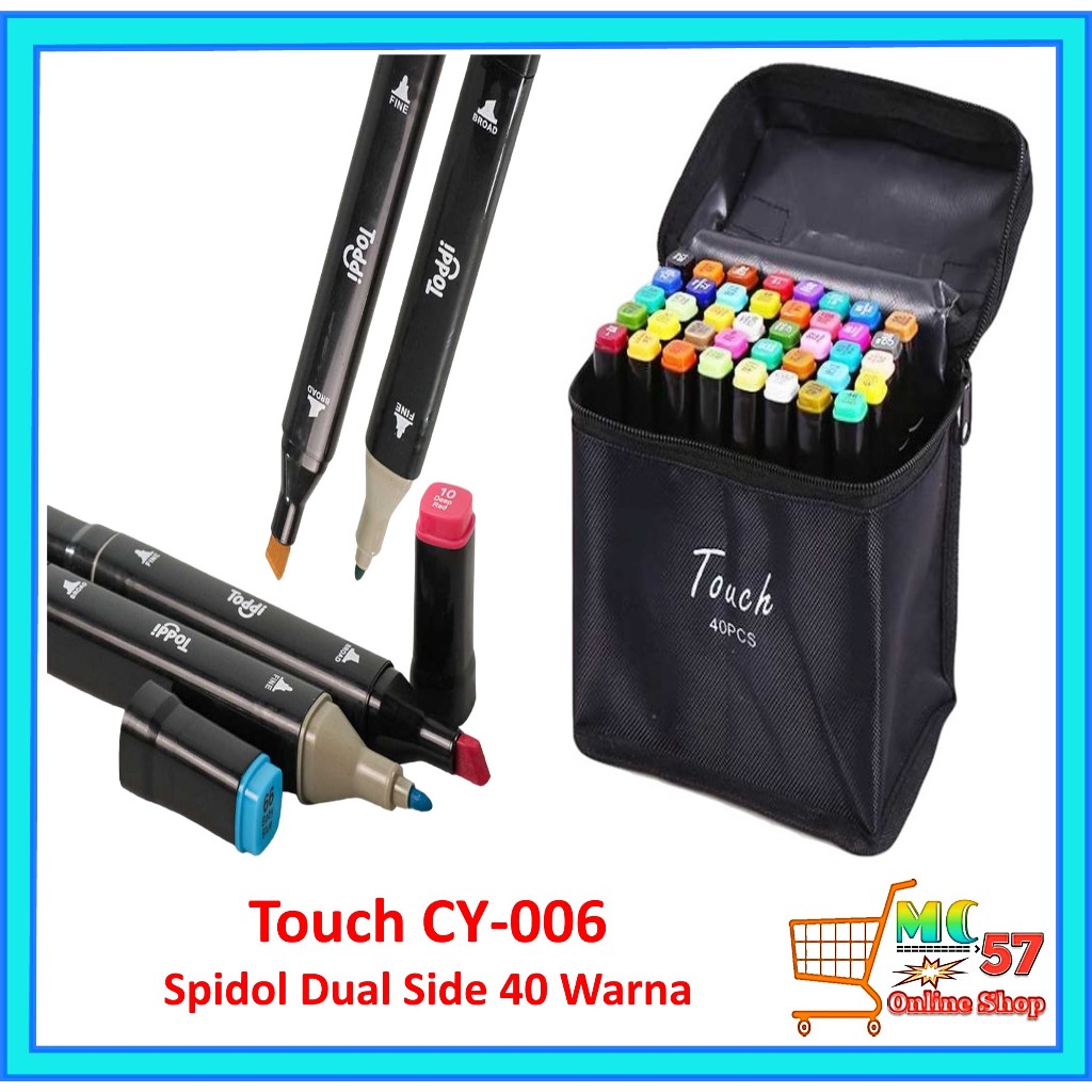 Jual Toddi CY-006 Spidol Dual Side Fine Art Marker 40 Color - Toddi Set ...