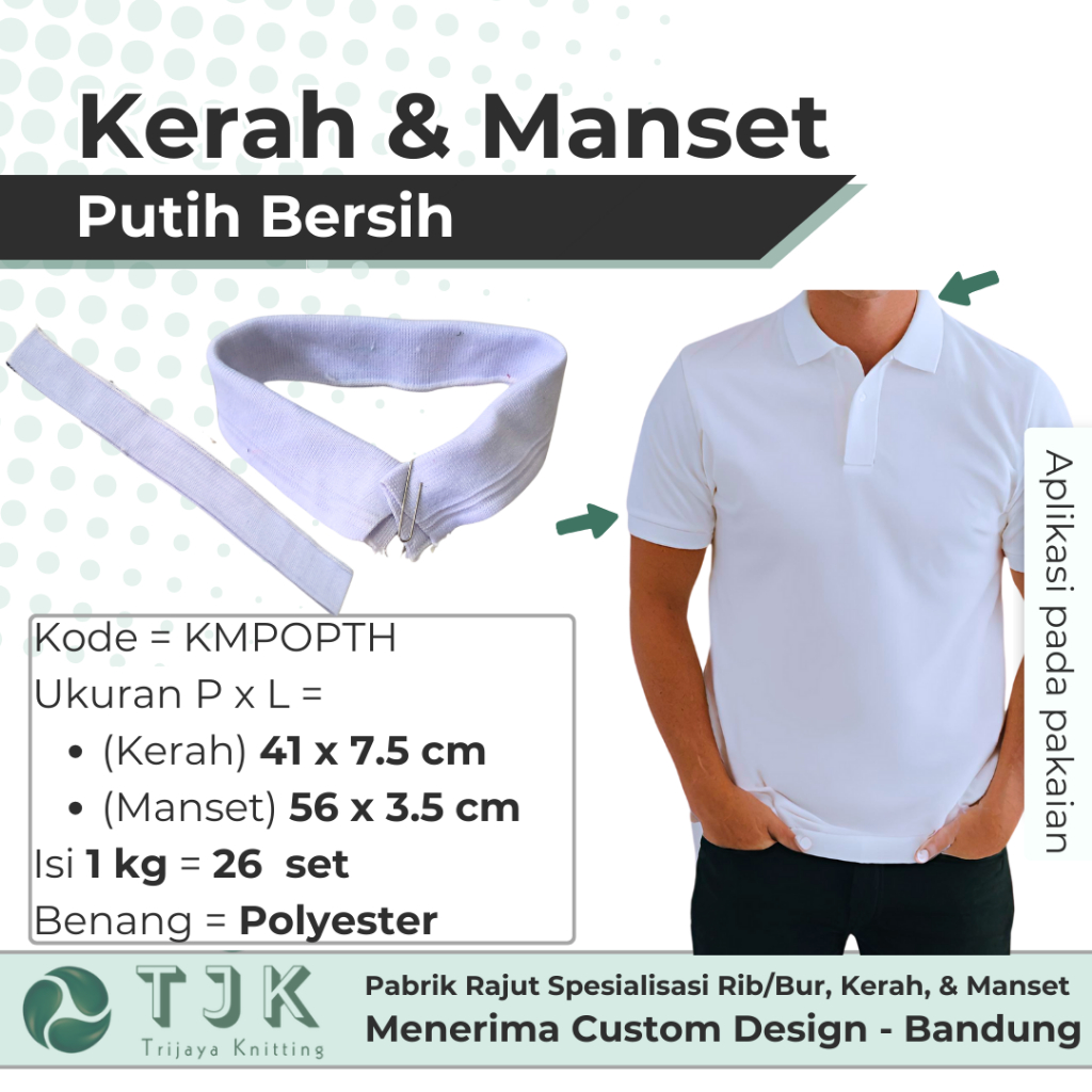 Jual Kerah & Manset Rajut untuk Kaos Polo / Kain Rib Bur Baju Warna ...