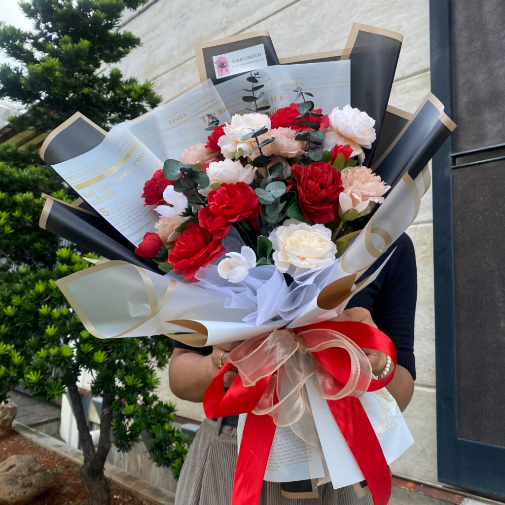 Jual GRANDE PEONY BOUQUET - Buket Bunga Peony Mix Artificial Medium ...