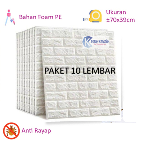 Jual TERMURAH PAKET 10 LEMBAR Wallpaper 3D Foam Batu Bata Sticker ...