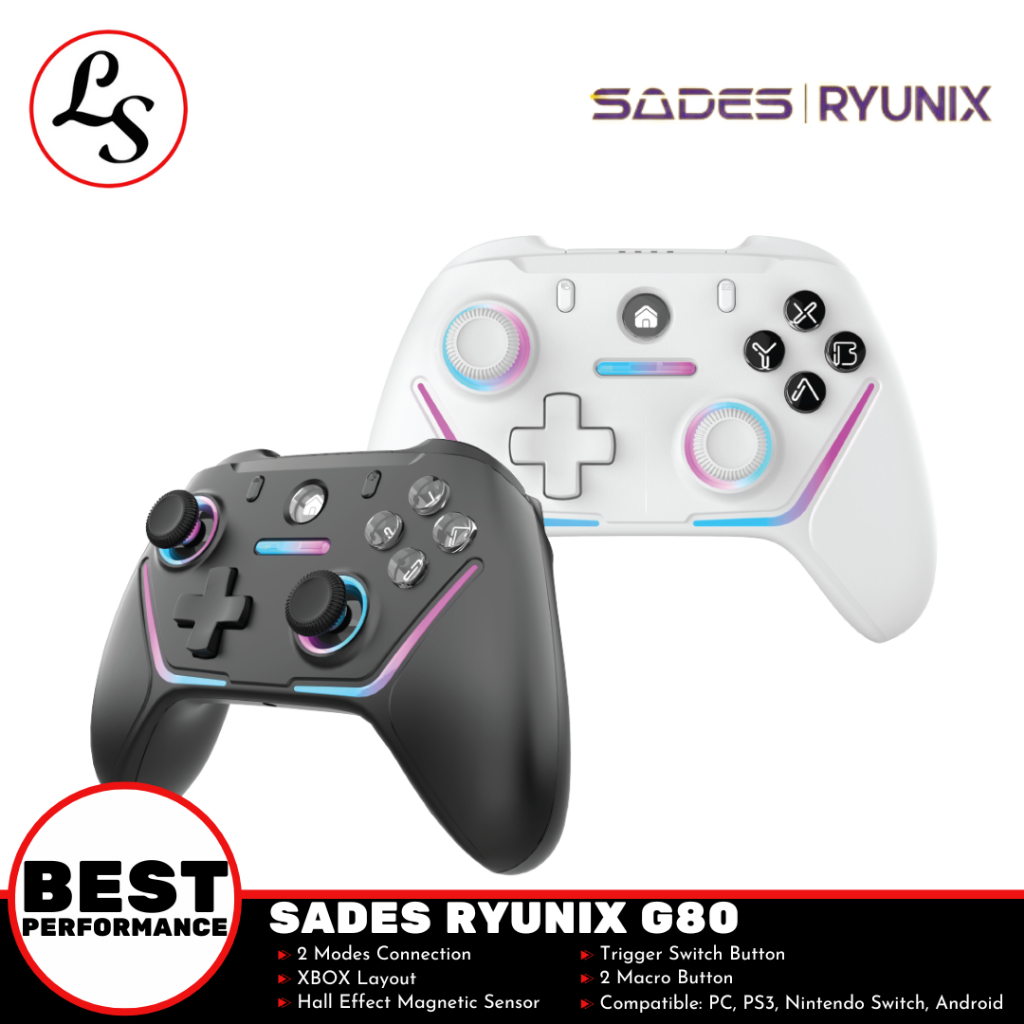 Jual SADES RYUNIX GAMEPAD G80 Hall Effect Gaming Controller | Shopee ...