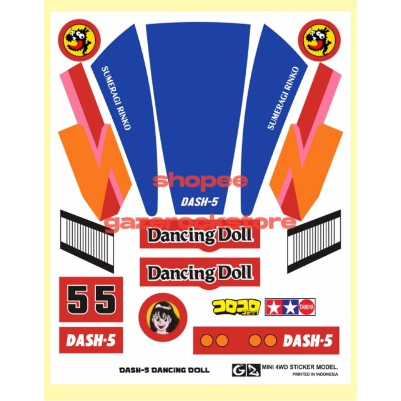 Jual Stiker Tamiya Dash-5 Dancing Doll Cutting Vinyl | Shopee Indonesia