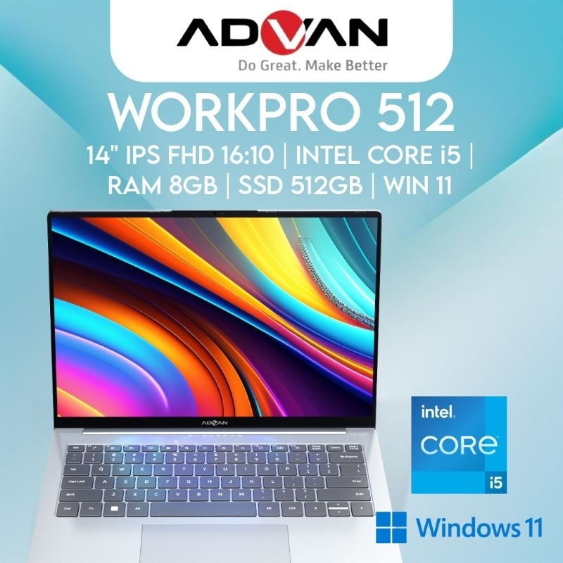 Jual Advan Workpro 512GB Laptop Advan Workpro Intel Core i5-12450H Gen ...