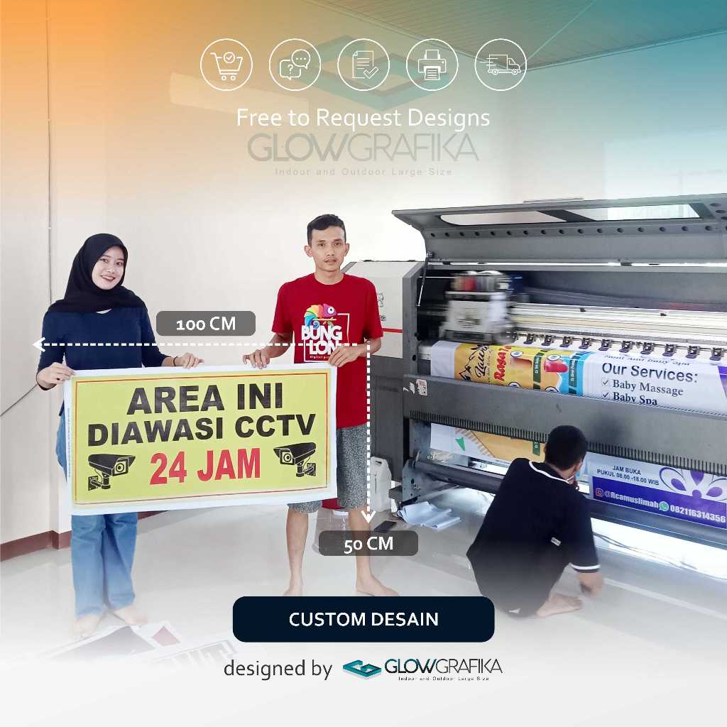 Jual Banner Spanduk Area Ini Diawasi CCTV 24 Jam Free Custom A | Shopee ...