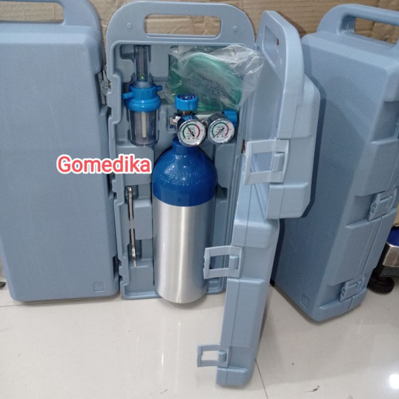 Jual Tabung Oksigen Alumunium Vol 2Liter Oxygen Tank Portabel dalam Koper | Shopee Indonesia
