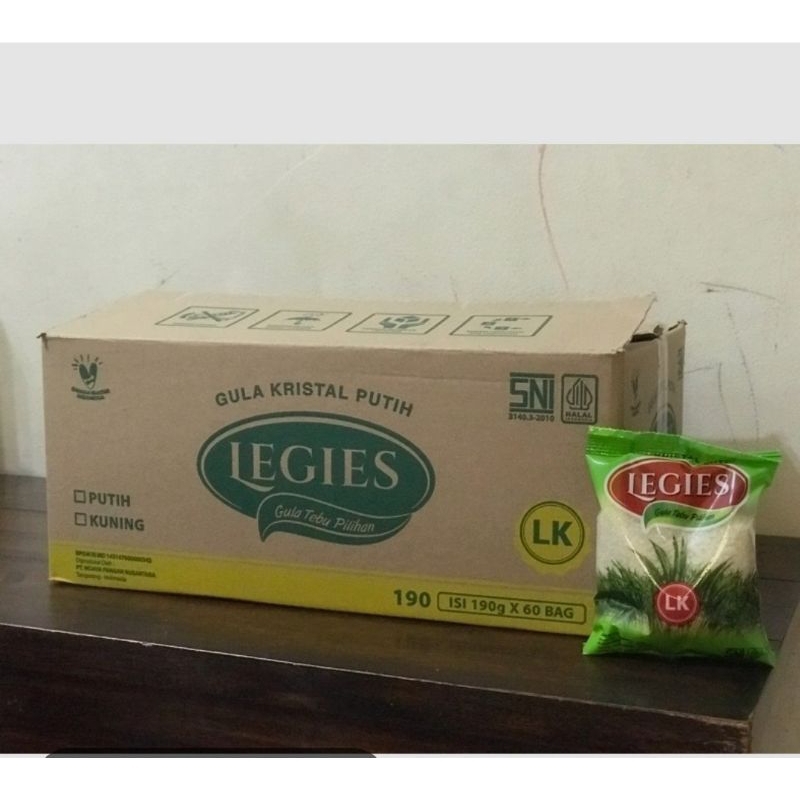 Jual Gula Legies gula pasir - 250 gram 1 karton (60 pcs) | Shopee Indonesia