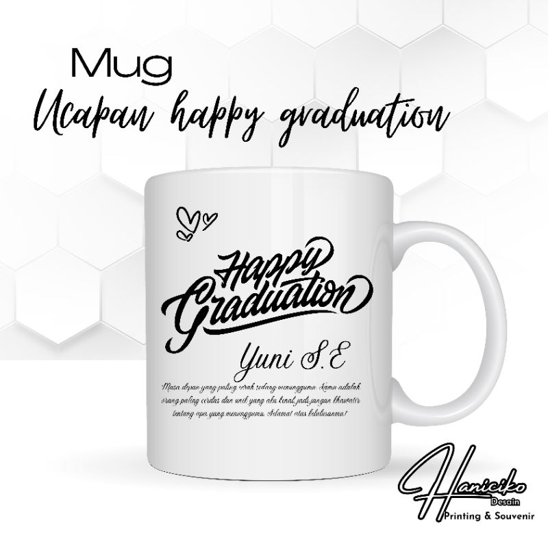 Jual Hadiah Ucapan GRADUATION / MUG CUSTOM HADIAH GRADUATION / TULISAN ...