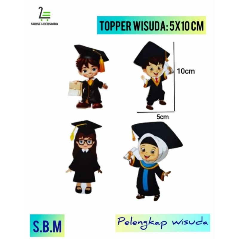 Jual Topper Wisuda 5x10 cm/Topper Bucket Wisuda/Pelengkap Bucket Wisuda ...