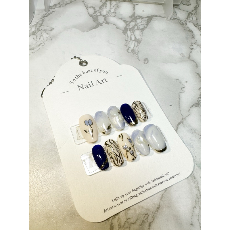 Jual press on Nail type blue flower 3D | Shopee Indonesia