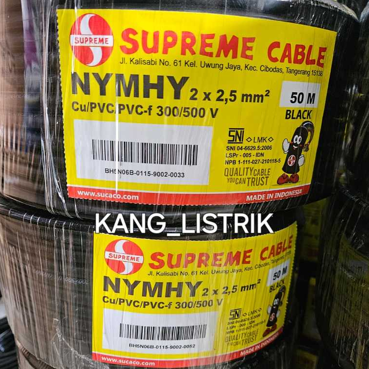 Jual Kabel Serabut Supreme Hitam NYMHY atau NYYHY 2x2,5mm 50Mtr | Shopee Indonesia