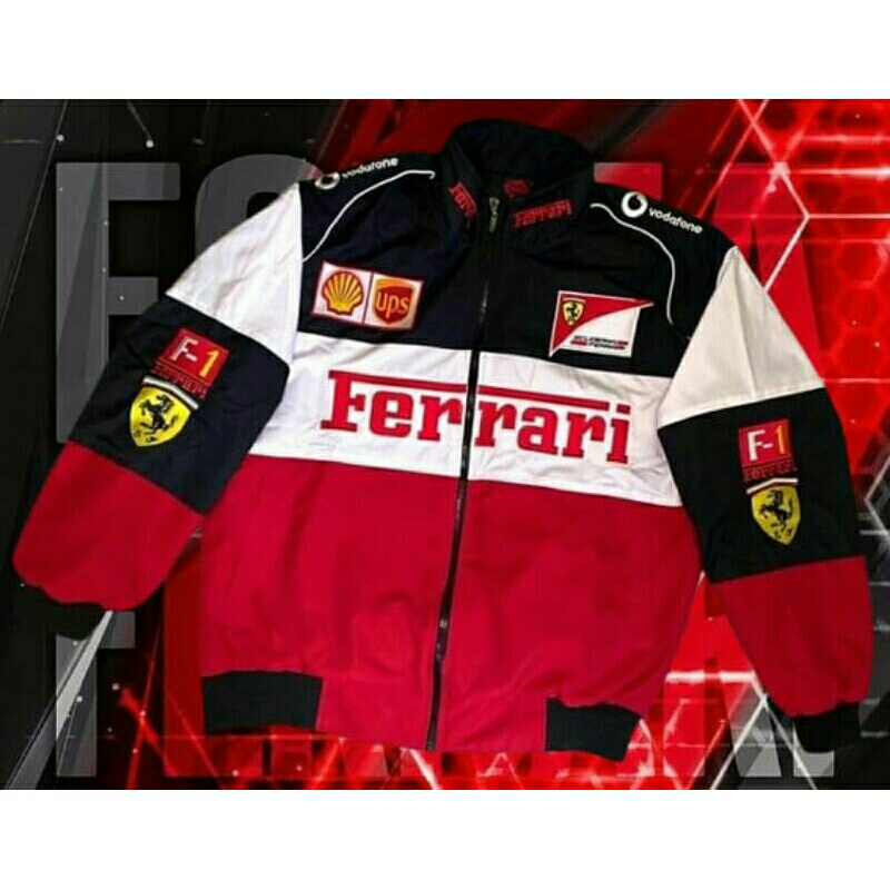 Jual Jaket Ferrari F1 Vintage Red - Nascar Racing Jacket | Shopee Indonesia