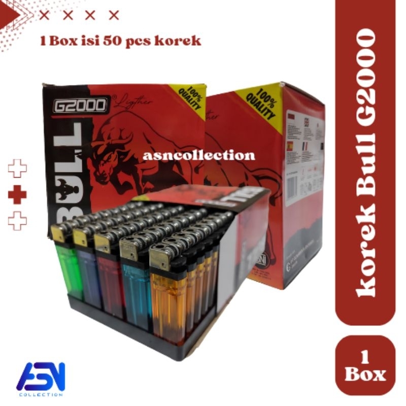 Jual Korek Gas Bull G2000 1 Box isi 50 pcs | Shopee Indonesia