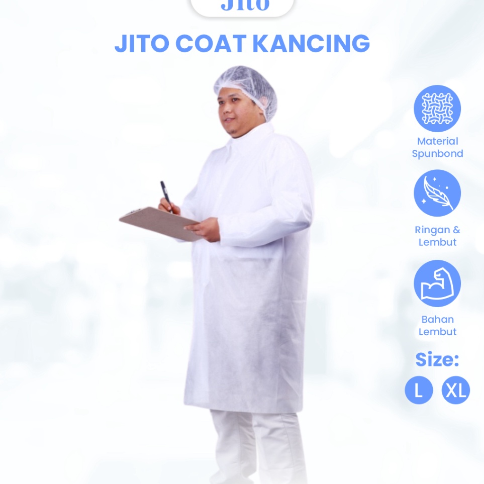 Jual Baru JITO Coat Kancing Jas Lab Disposable Spunbond | Shopee Indonesia