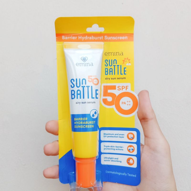 Jual [34k after voc] Emina Sun Battle Spf 50 Pa++++ Barrier Hydraburst Sunscreen 30ml | Shopee ...
