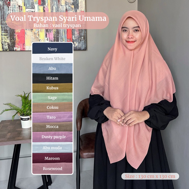 Jual VOAL TRYSPAN SYARI UMAMA SEGI EMPAT SYARI JUMBO LEBAR 130 CM LABEL ...